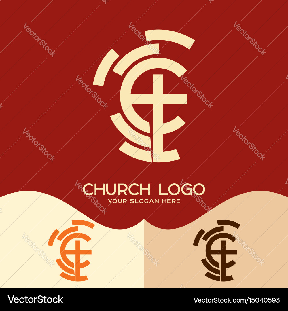 Cross of jesus and the circular elements Vector Image
