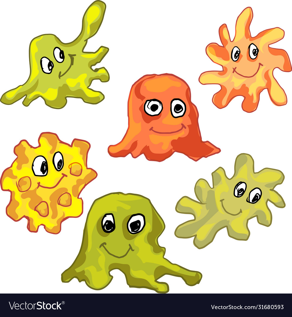 Different microbes element design Royalty Free Vector Image