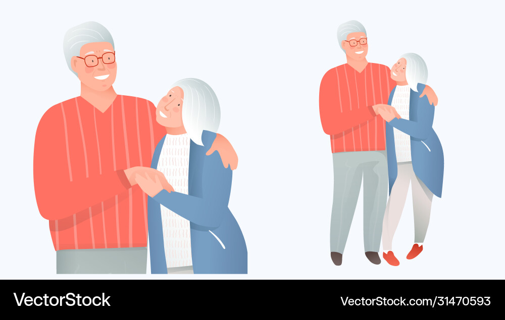 Family concept senior hugging protection Vector Image