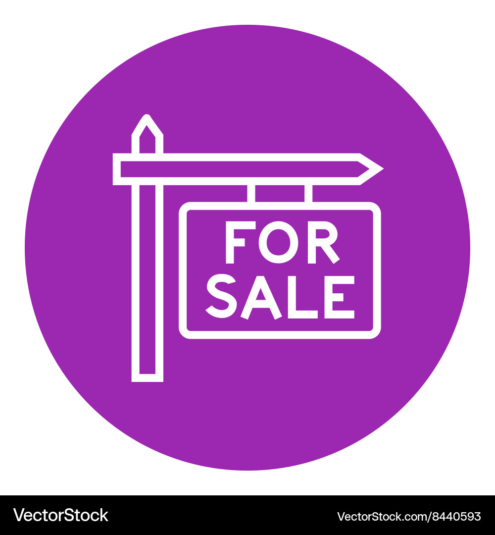 For sale signboard line icon Royalty Free Vector Image