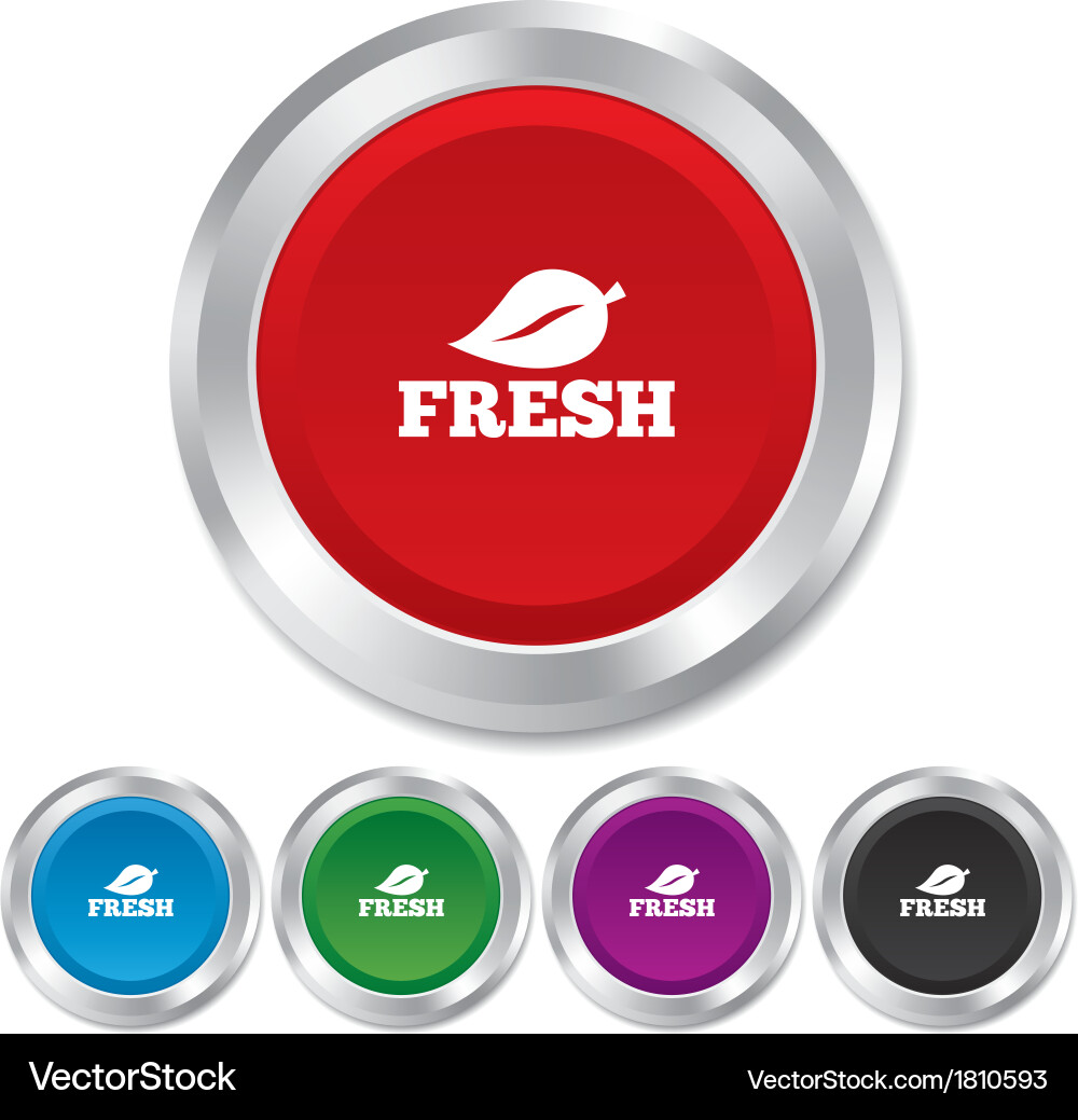 Fresh product sign icon leaf symbol Royalty Free Vector