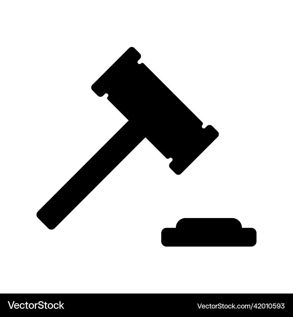 Gavel icon on white background judge sign Vector Image