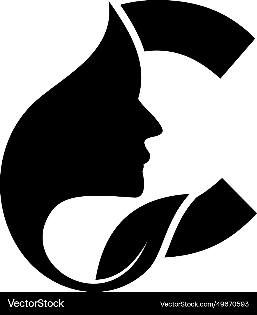 Initial c face beauty logo design templates Vector Image