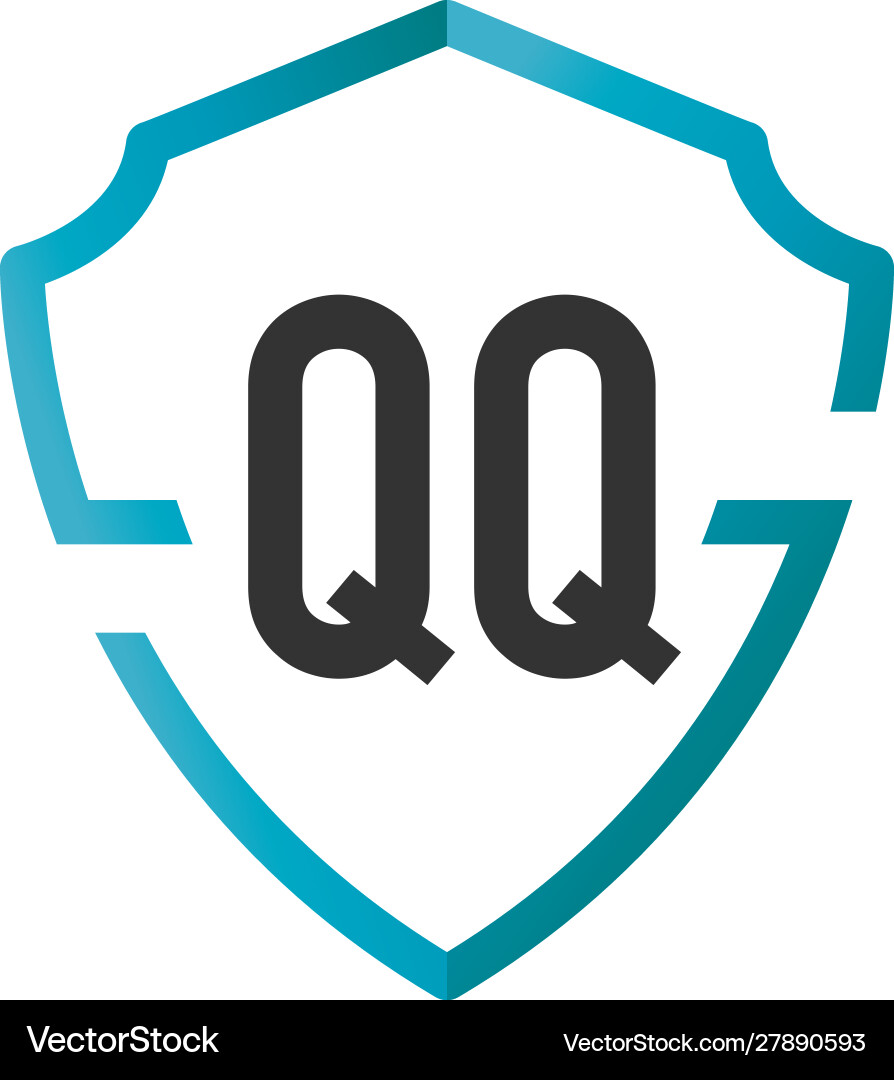 Initials letter qq creative shield design logo Vector Image