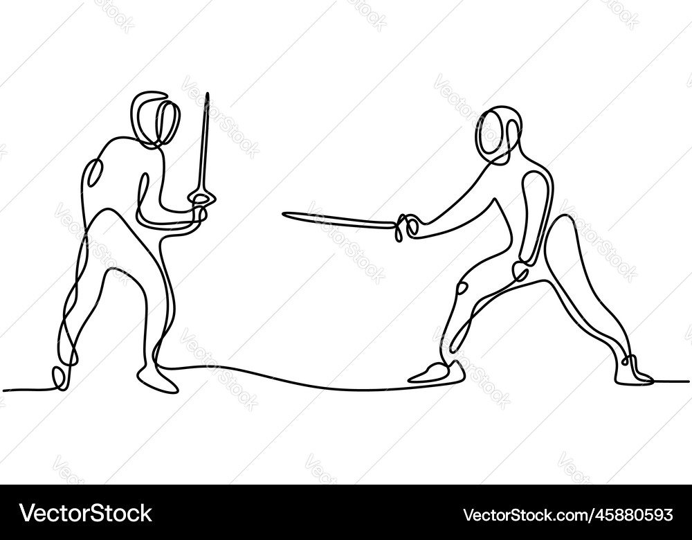 One continuous line drawing of two young men Vector Image