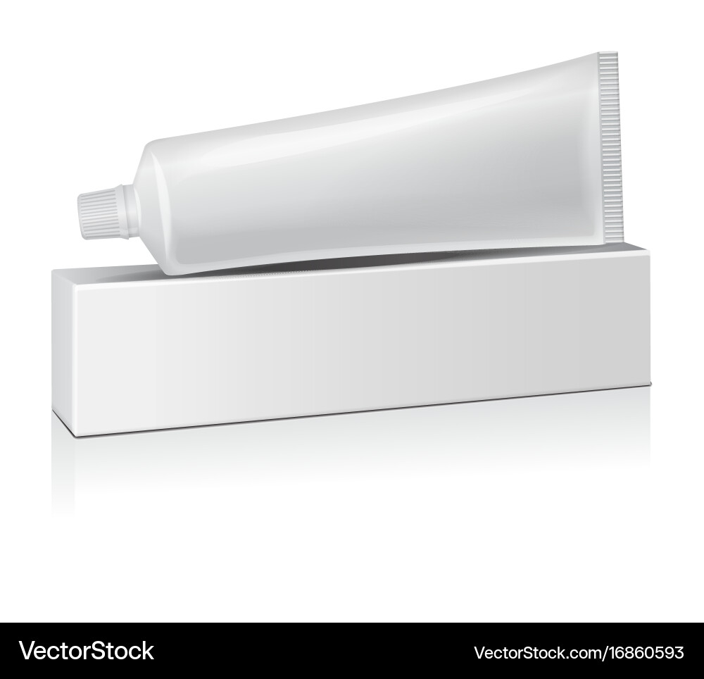 Plastic tube with white box for medicine Vector Image