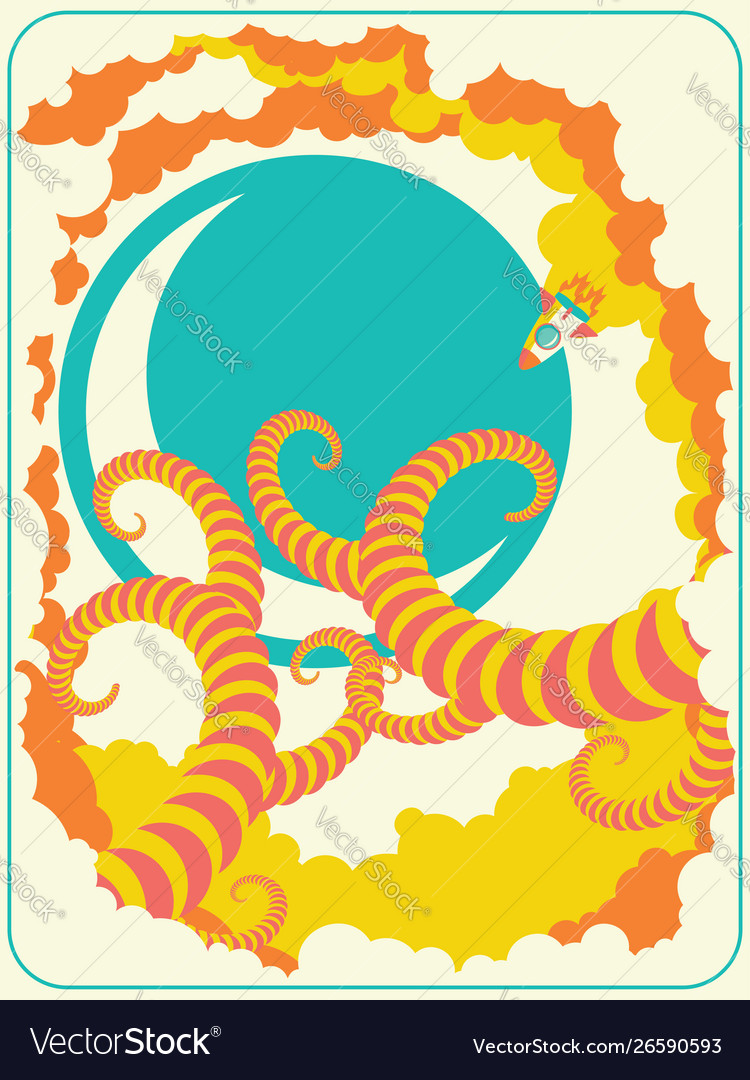 Retro design flying space shuttle Royalty Free Vector Image