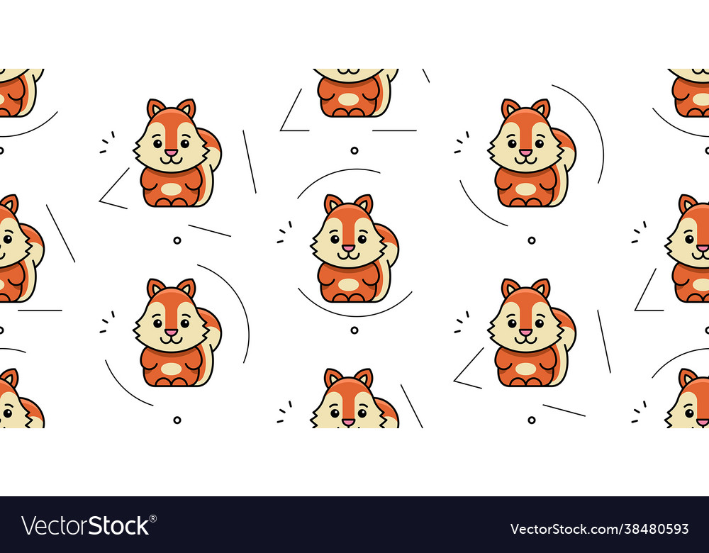 Seamless pattern with squirrels Royalty Free Vector Image