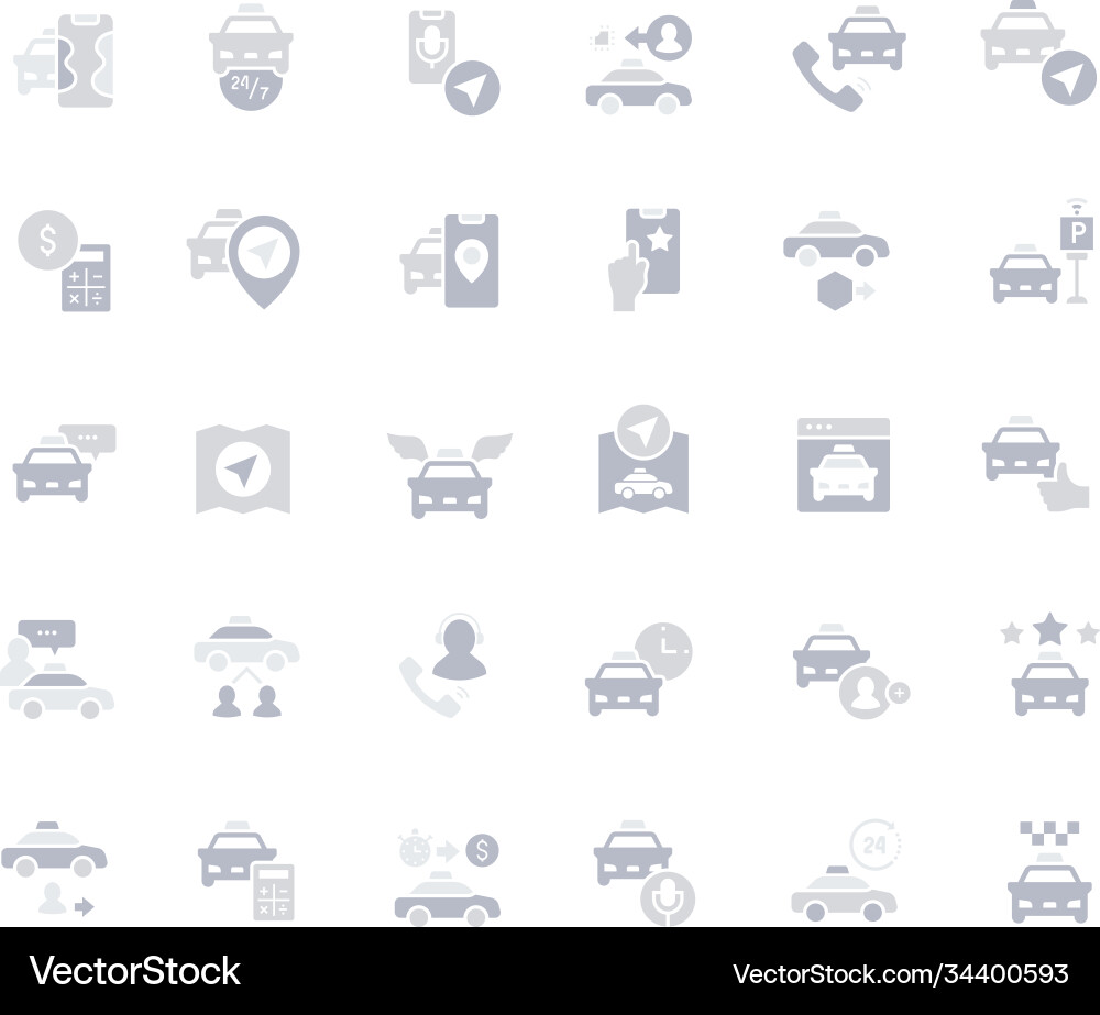 Set simple icons taxi services Royalty Free Vector Image