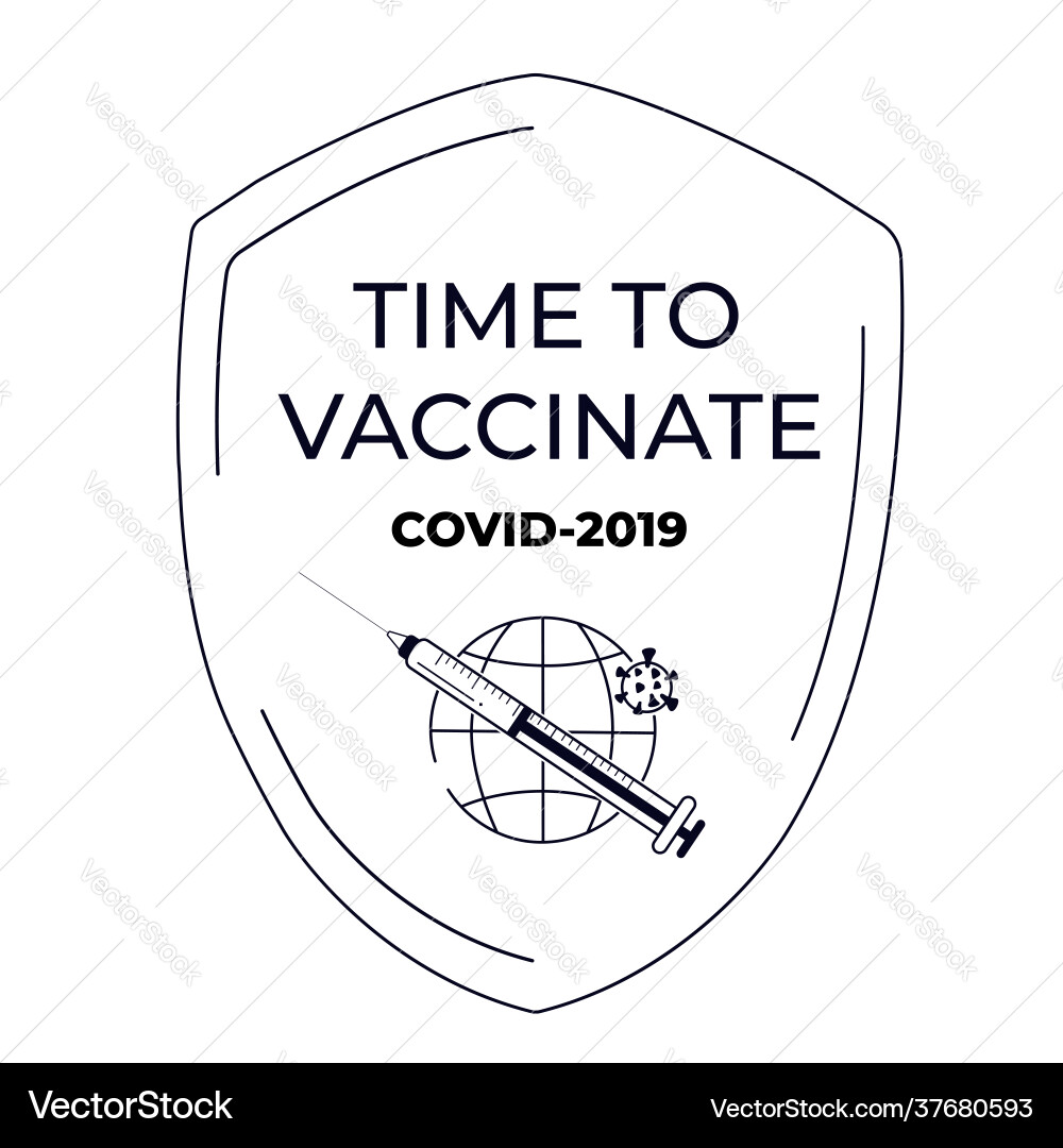 Vaccination banner time to vaccinate syringe Vector Image
