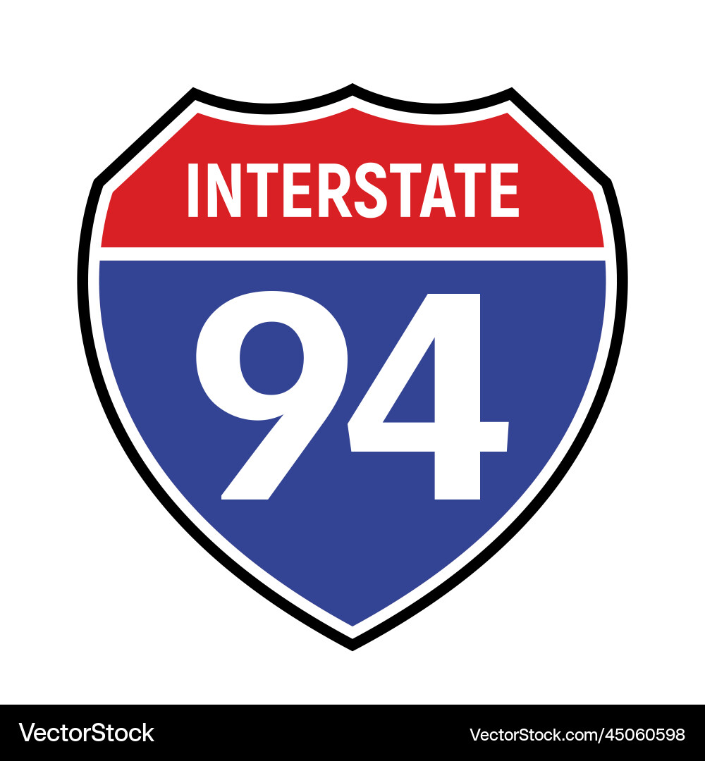 94 route sign icon road highway Royalty Free Vector Image