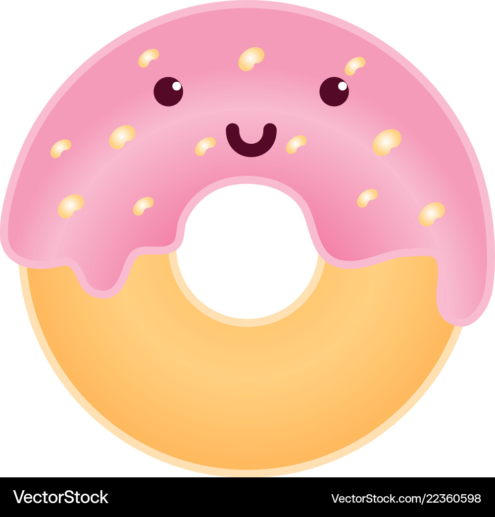 Cute intelligent donut character cartoon Vector Image
