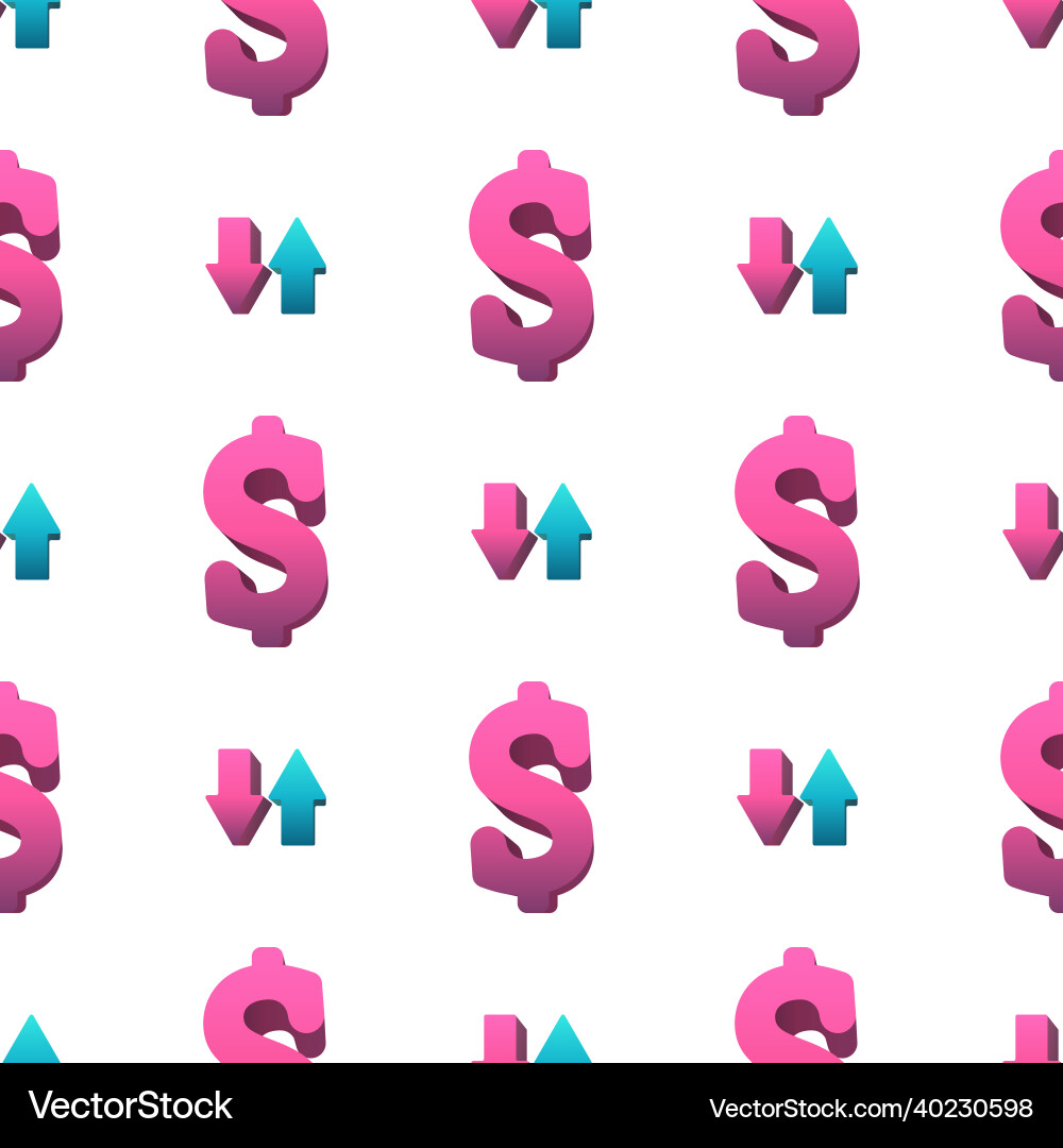 Dollar icon seamless pattern endless background Vector Image