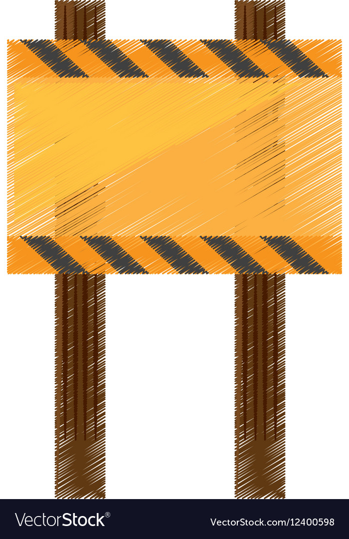 Drawing sign road rectangle caution empty Vector Image