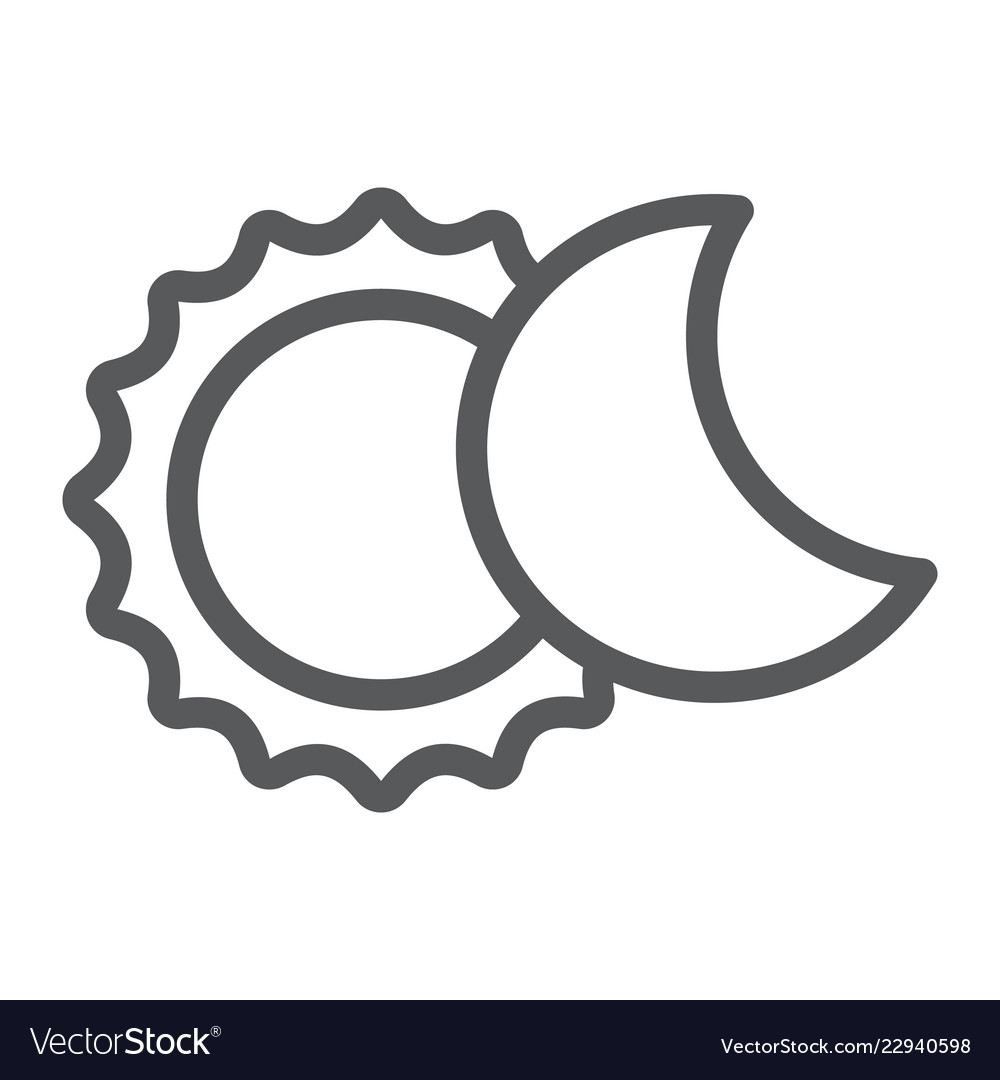 Eclipse line icon space and astronomy solar Vector Image