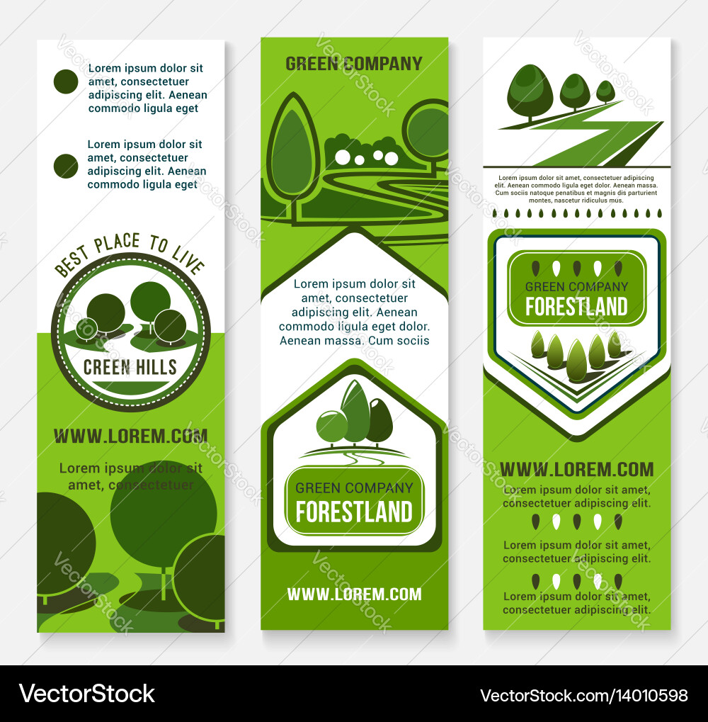 Eco green business banner template with tree Vector Image