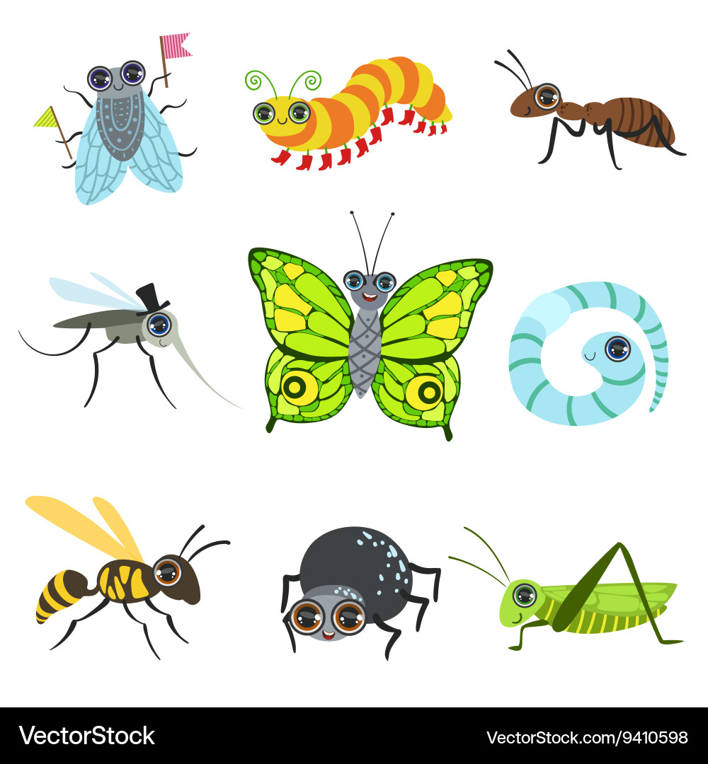 Insect cartoon images collection Royalty Free Vector Image