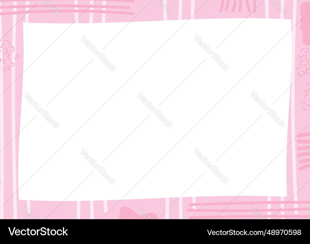 Pink frame for girl with lines Royalty Free Vector Image