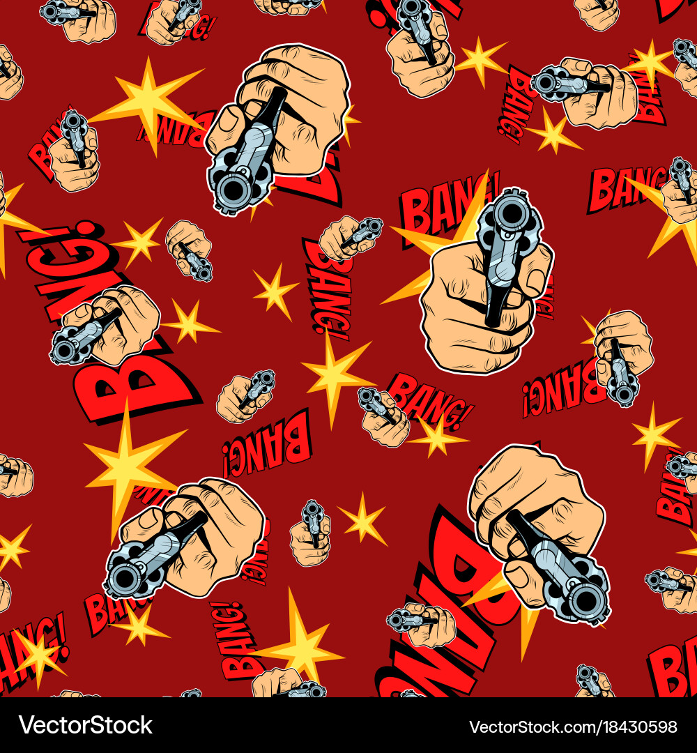 Seamless background shot revolver Royalty Free Vector Image