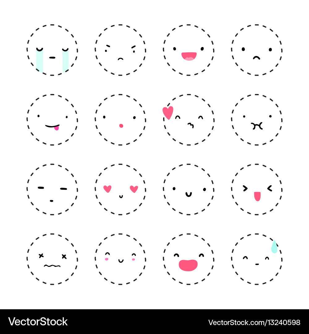 Set of cute emotions Royalty Free Vector Image
