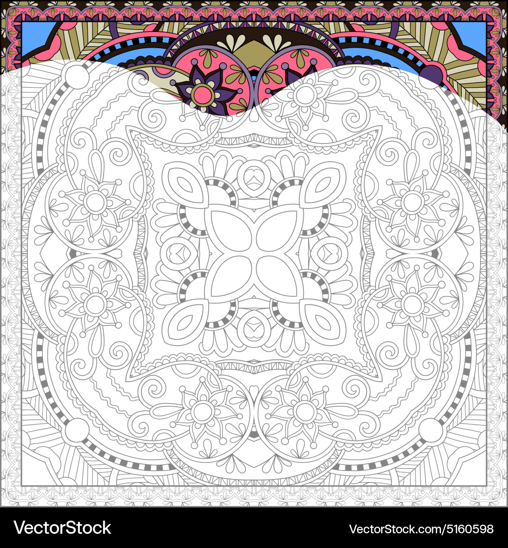 Unique coloring book square page for adults Vector Image