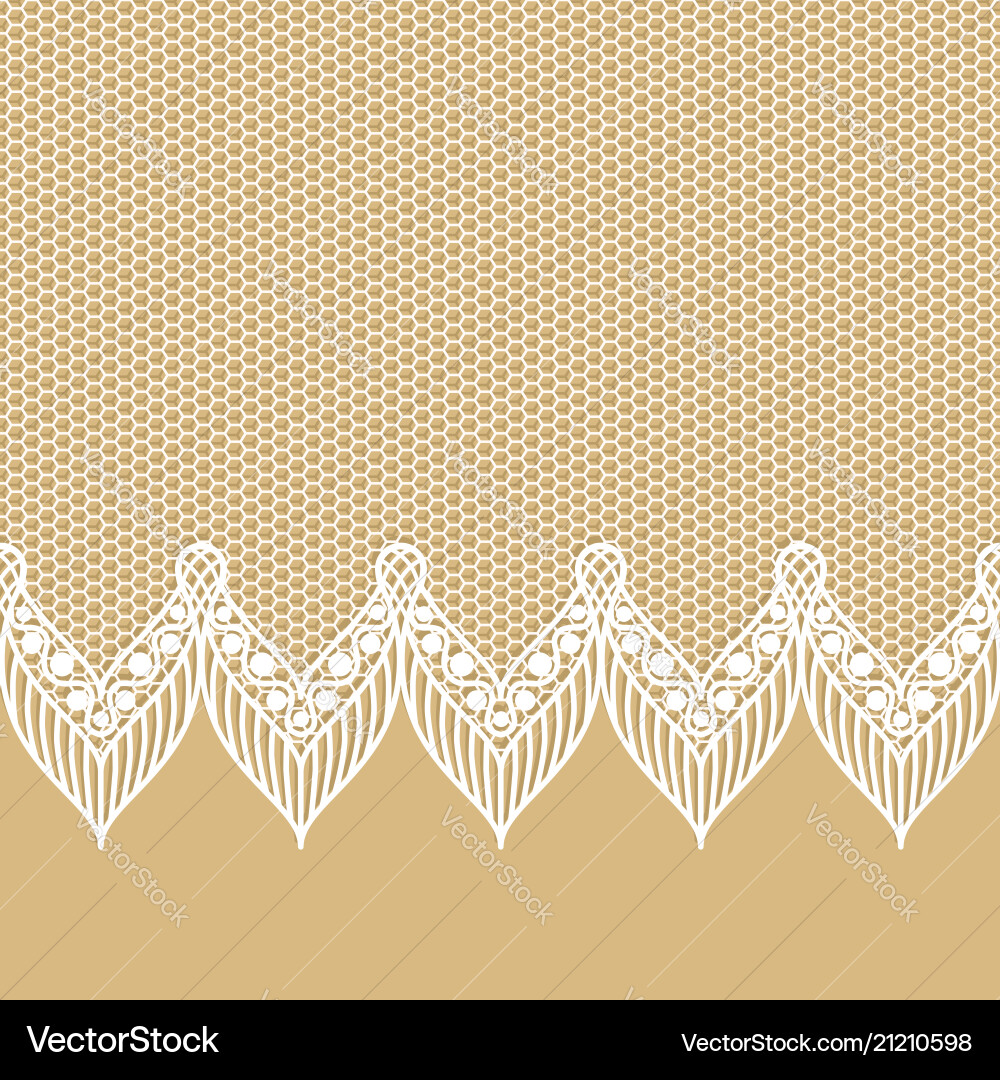Vintage lacy border on beige background Royalty Free Vector