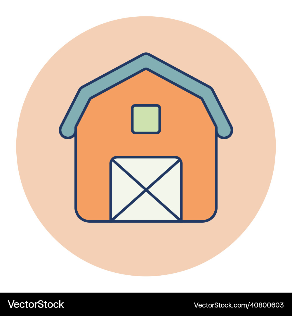 Barn flat icon farm animal sign graph symbol Vector Image