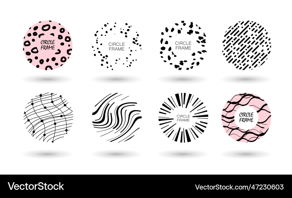 Big set of hand drawn doodle circle abstract Vector Image