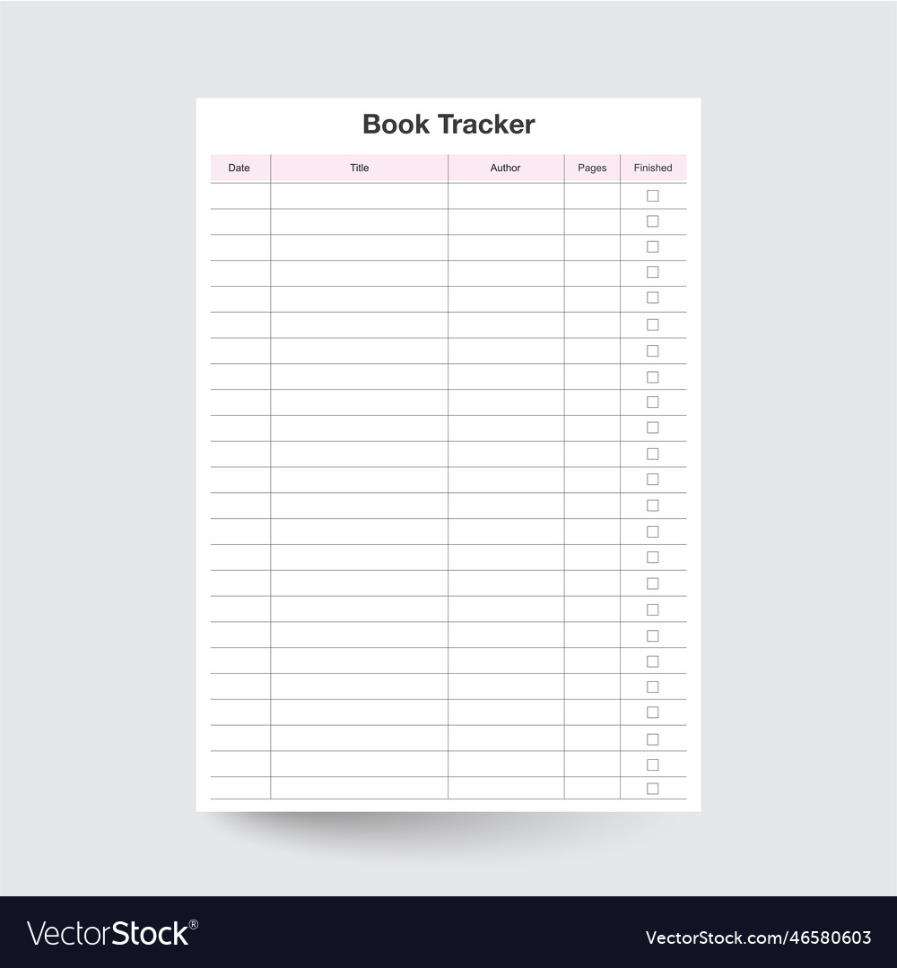 Book tracker Royalty Free Vector Image - VectorStock