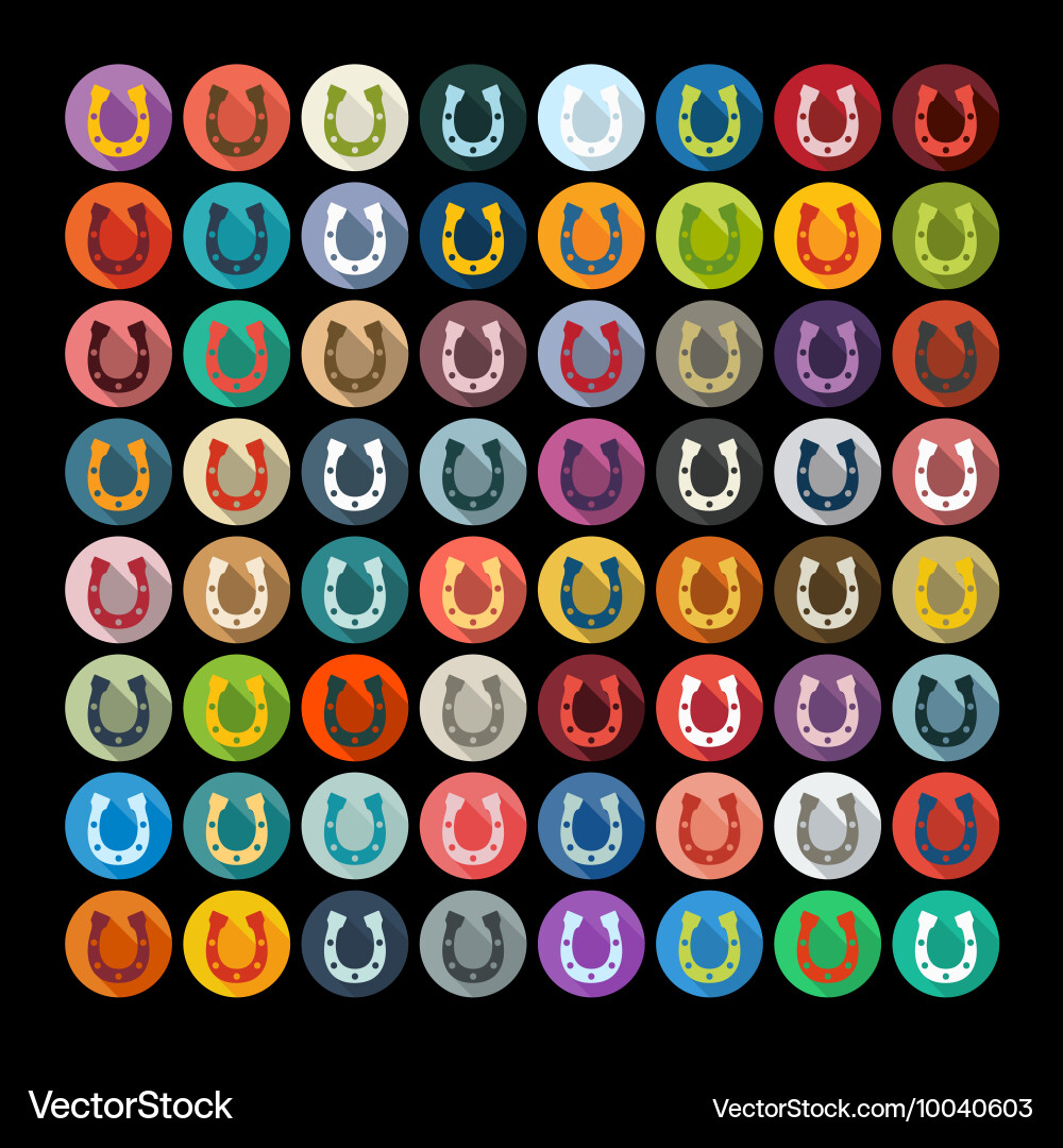 Flat design horseshoe Royalty Free Vector Image