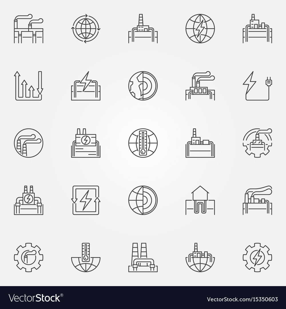 Geothermal energy icons set Royalty Free Vector Image Geothermal energy icons set Royalty Free Vector Image