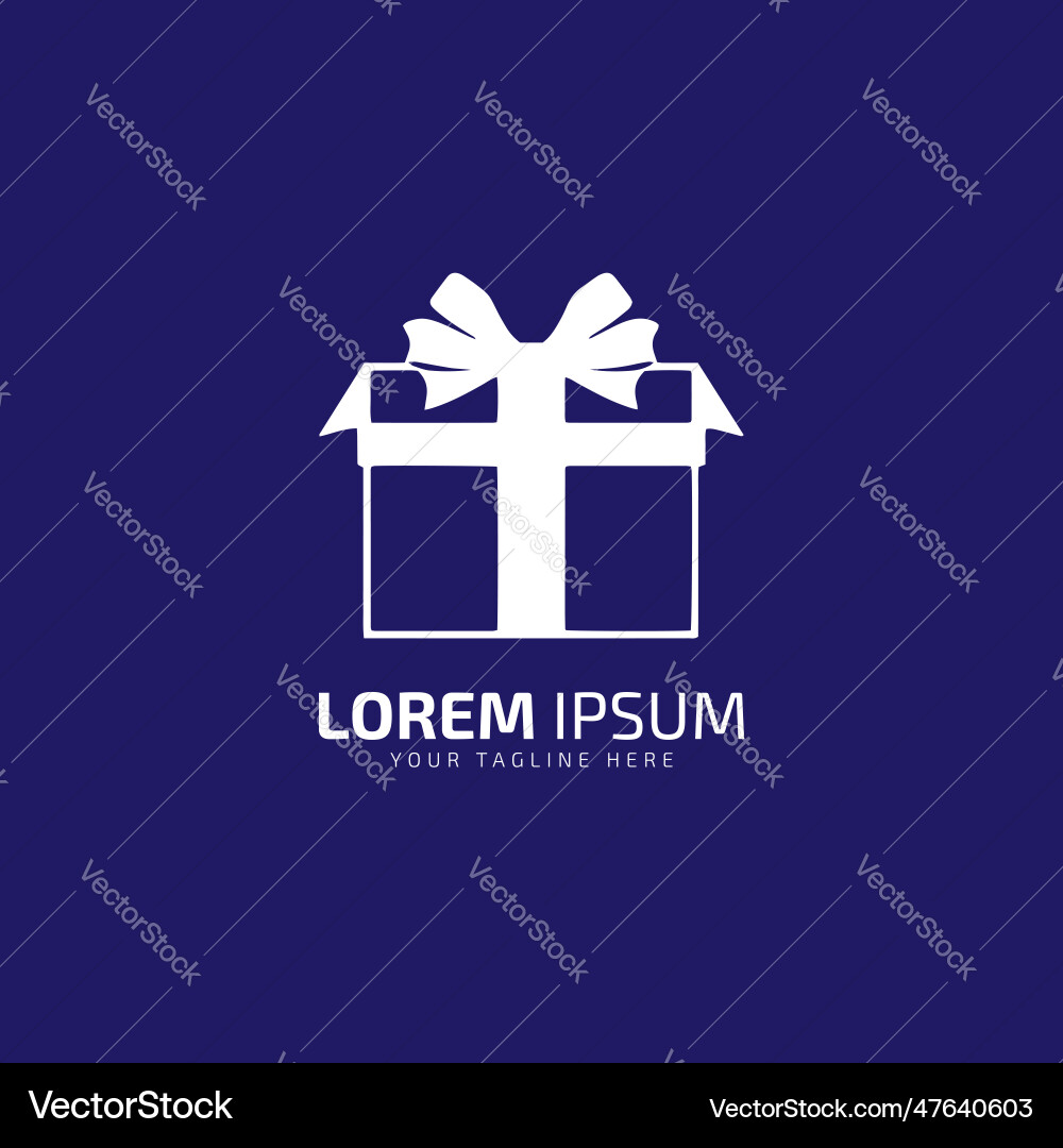 Gift shop logo symbol template design emblem Vector Image