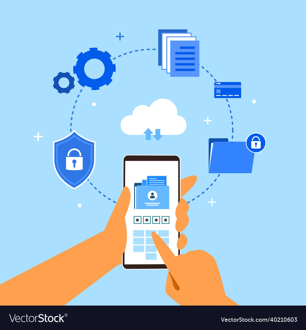 Global data security personal data security cyber Vector Image