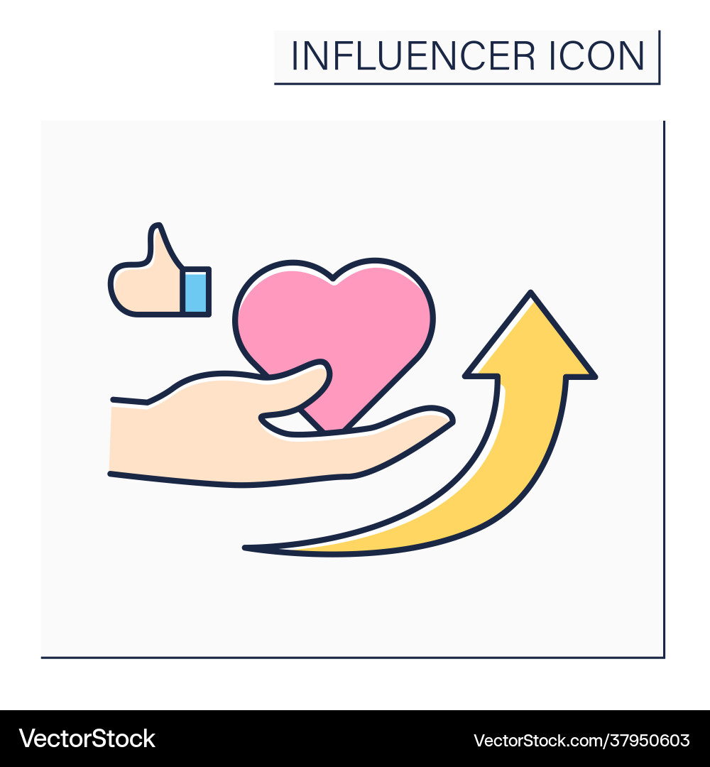 Influencer outreach color icon Royalty Free Vector Image