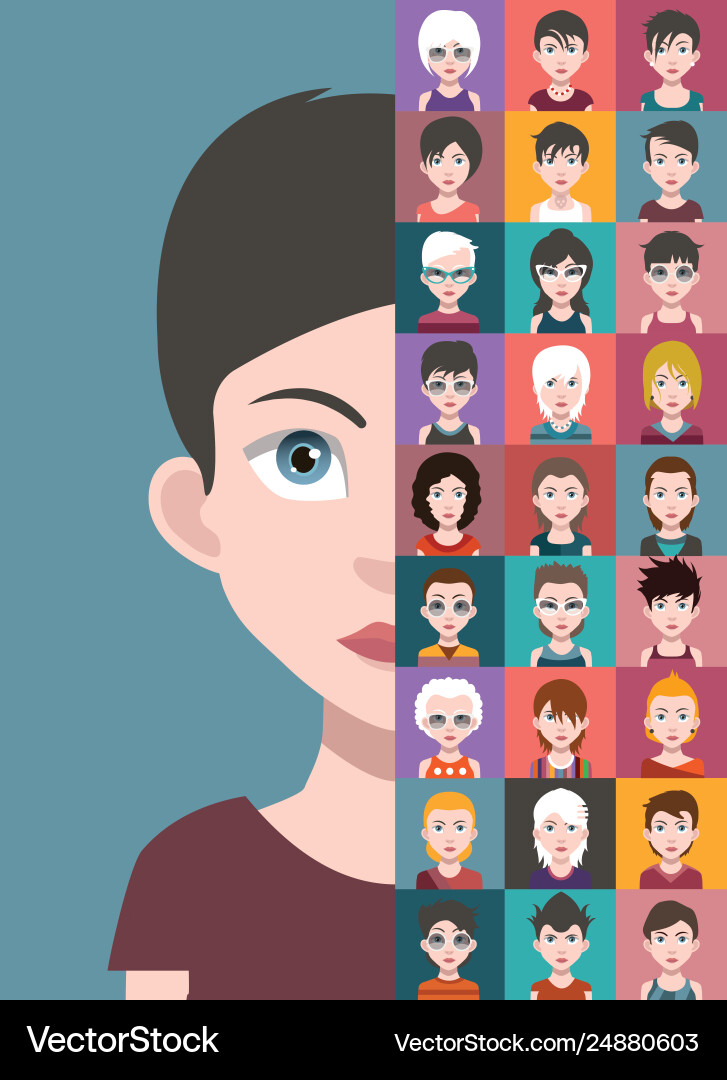 People avatars with colorful backgrounds Vector Image