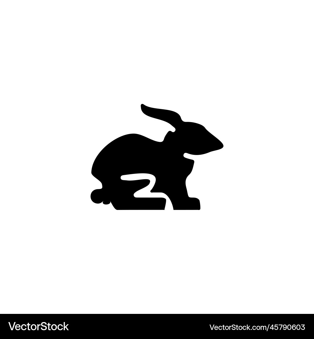 Rabbit icon simple style nature wild poster Vector Image