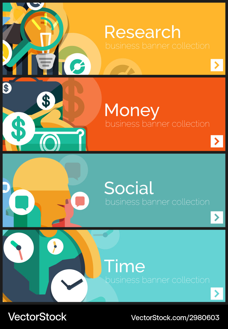 Set of flat design internet business banners Vector Image
