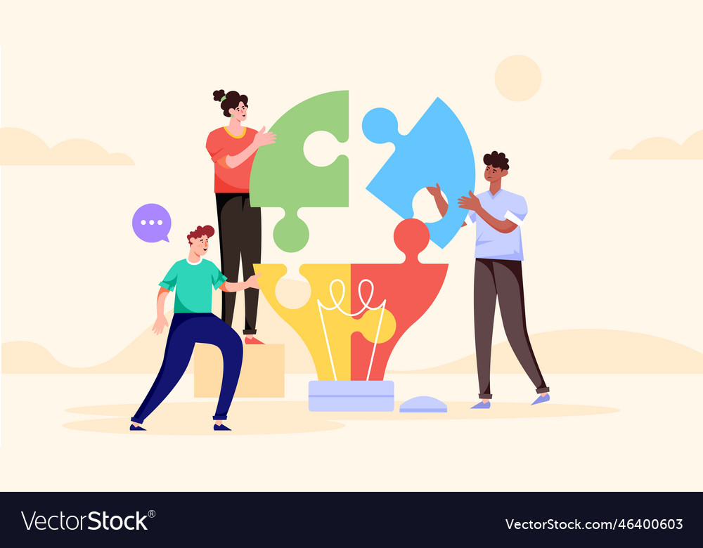 Team collaboration Royalty Free Vector Image - VectorStock