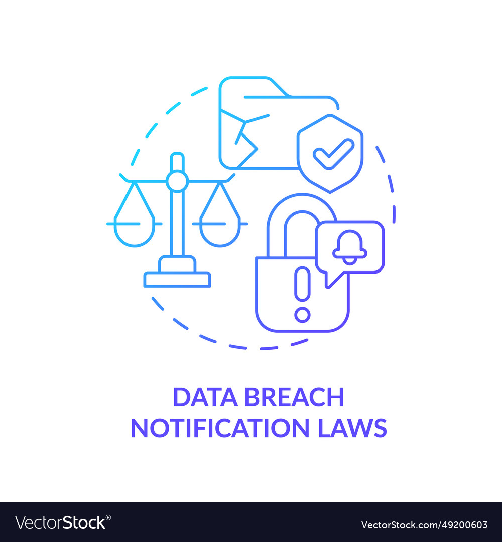 Thin gradient icon data breach notifications law Vector Image Thin gradient icon data breach notifications law Vector Image