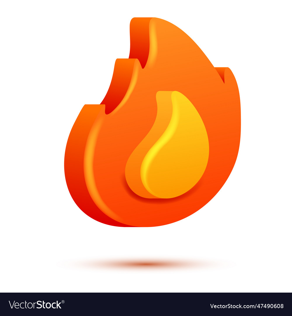 3d fire flame Royalty Free Vector Image - VectorStock