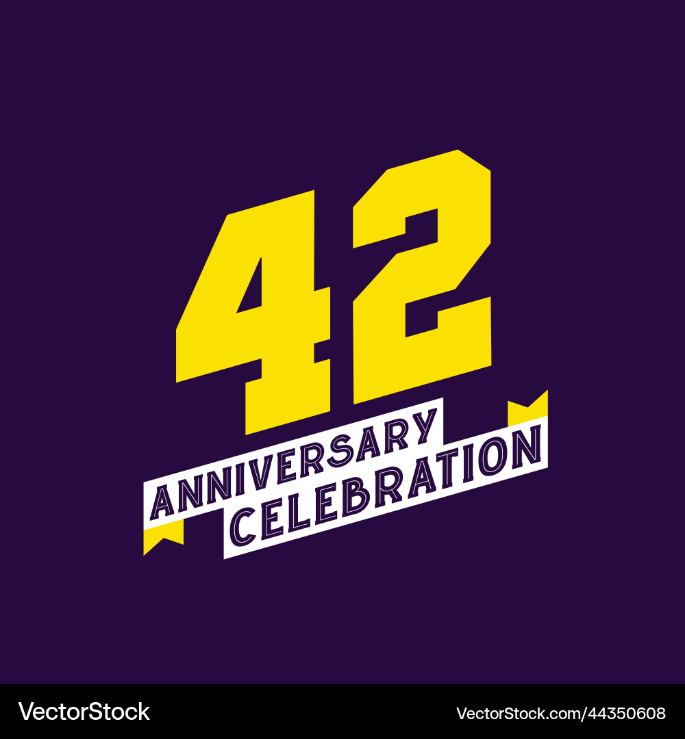 42nd anniversary celebration design 42 years Vector Image