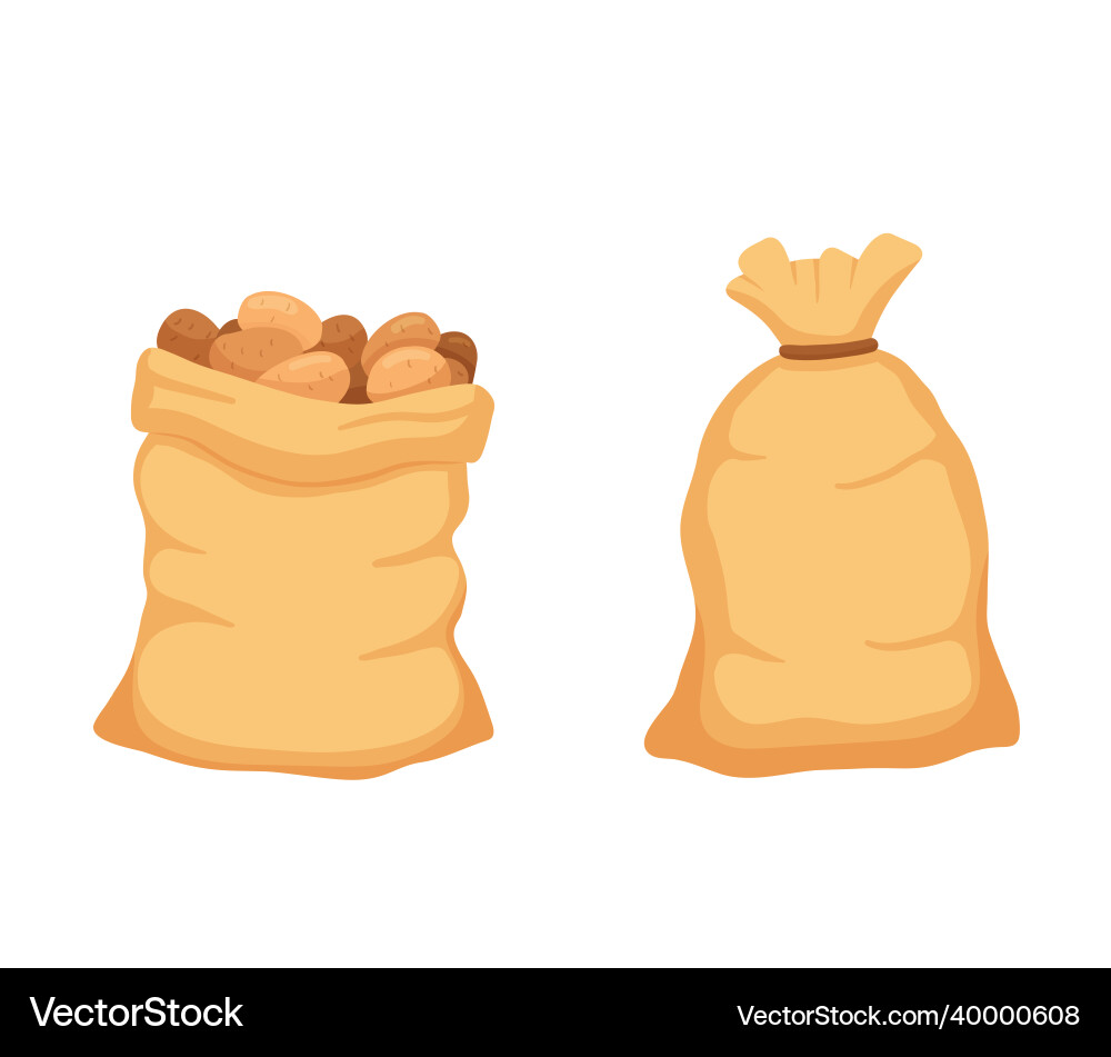 A full sack of potatoes Royalty Free Vector Image