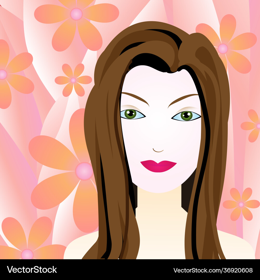 A woman with flower background Royalty Free Vector Image