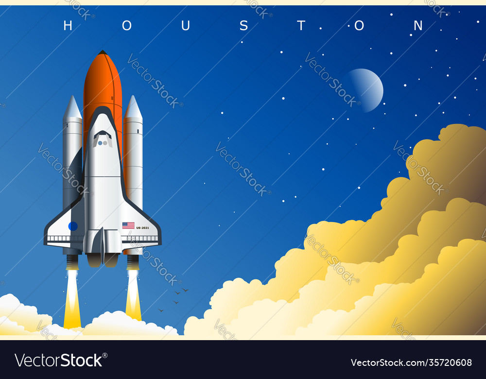 American space shuttle launch Royalty Free Vector Image