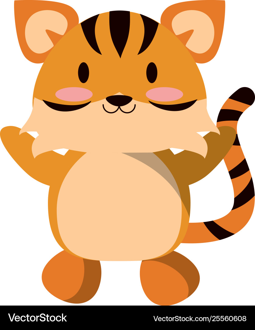 Cute tiger animal cartoon Royalty Free Vector Image