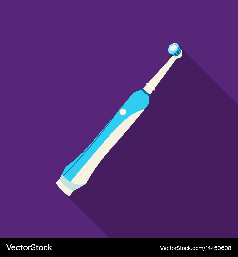 Electric toothbrush icon in flat style isolated Vector Image