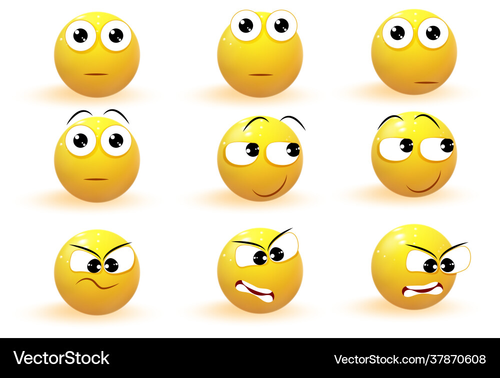 Emoji emotion icons collection Royalty Free Vector Image