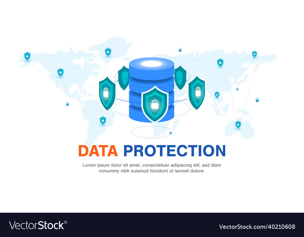 Global data security personal data security cyber Vector Image
