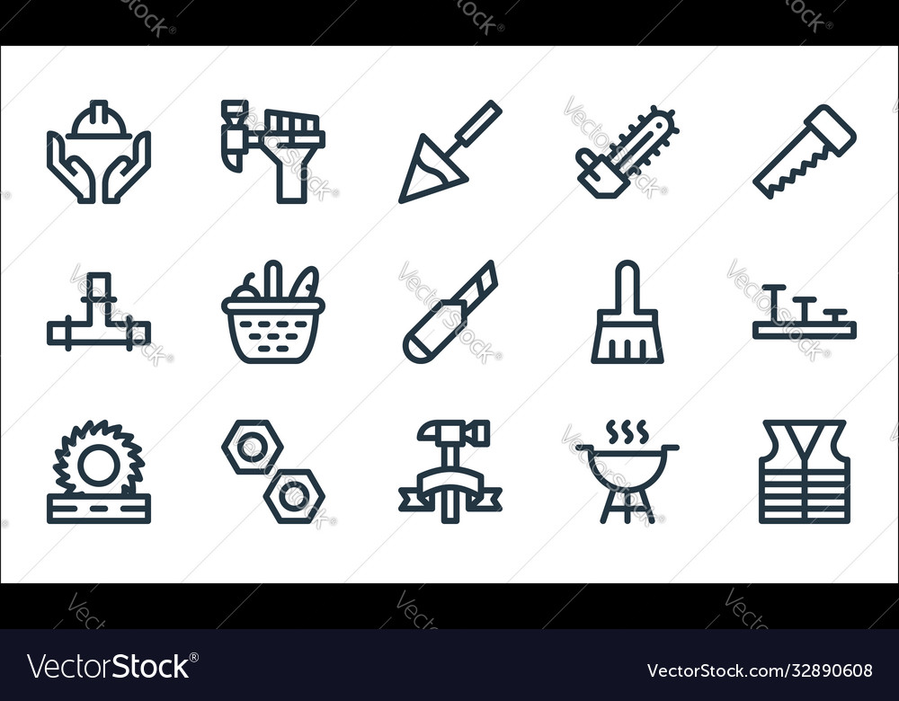 Labour day line icons linear set quality line set Vector Image