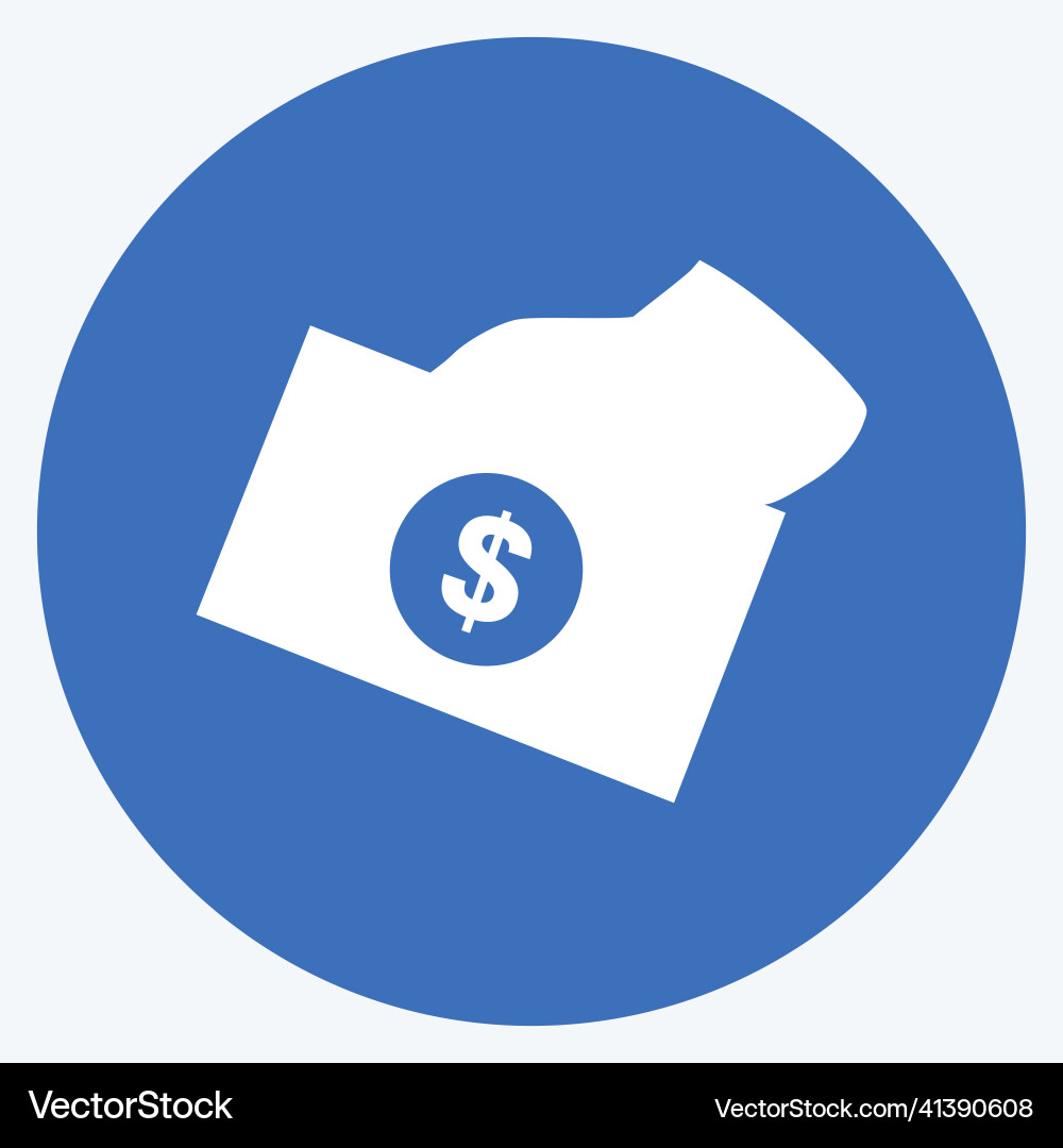 Money sharing icon in trendy long shadow style Vector Image